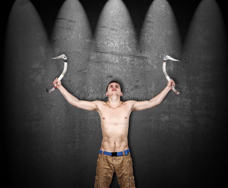 Warrior stock photo. Image of brutal, medieval, blade - 48211410