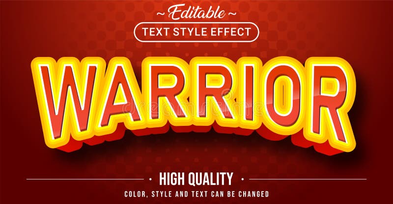 Warrior 3D Theme Text Effect - Editable Text Effect Stock Vector ...