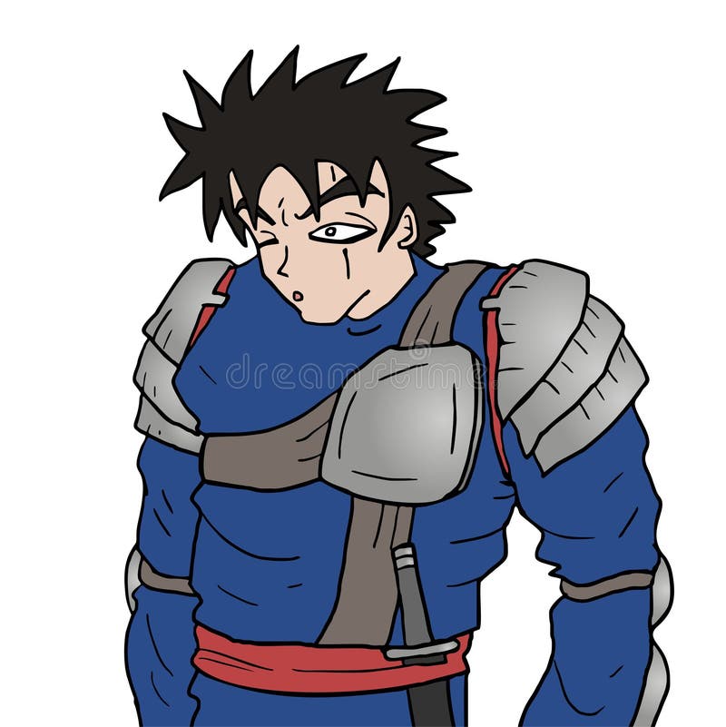 Warrior draw stock vector. Illustration of character - 96455267