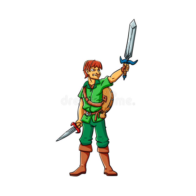 Warrior elf green stock illustration. Illustration of leprechaun ...
