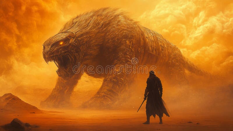 Facing the beast stock illustration. Illustration of dark - 137562702