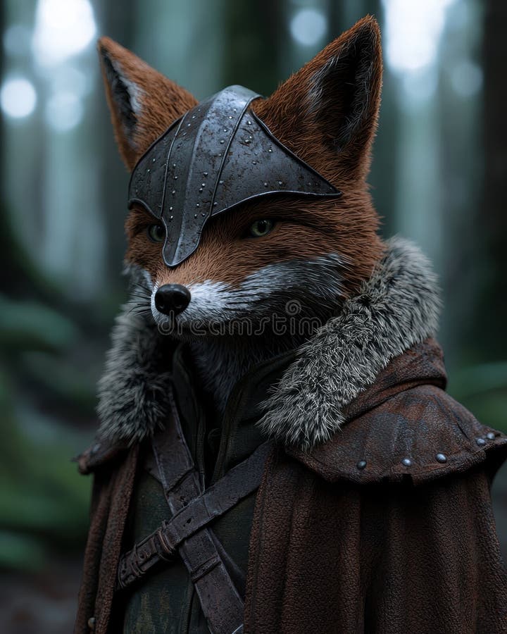Warrior fox in the forest stock illustration. Illustration of nature ...