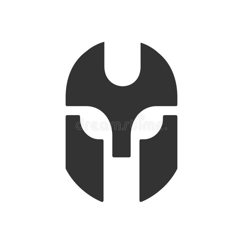 Warrior Helmet Logo Design, Knight Mask Symbol, Vector Illustration ...