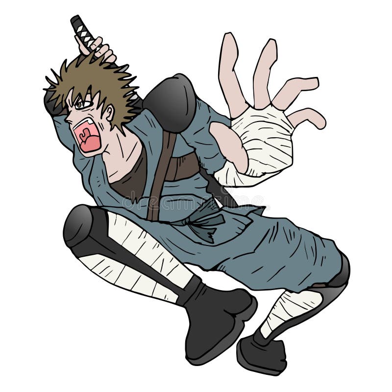 Warrior attack stock vector. Illustration of strong, character - 41684185