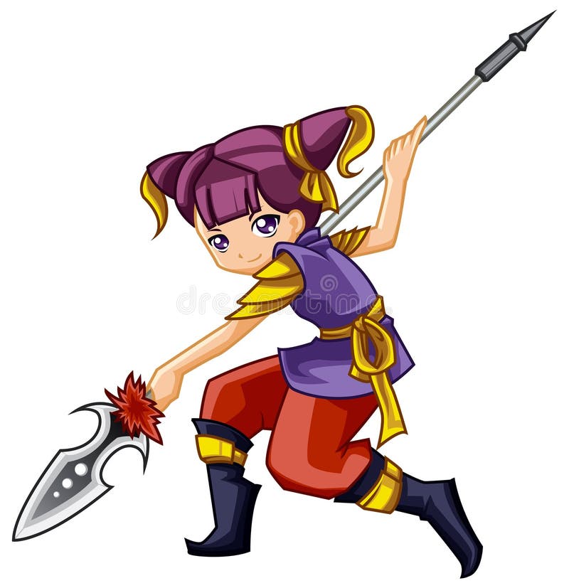 Warrior Kid stock illustration. Illustration of female - 51277295