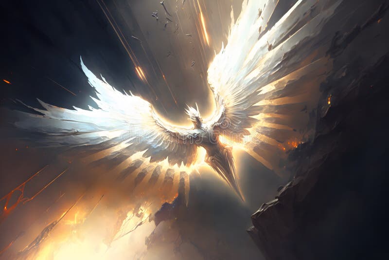 Warrior of Light, Angel in the Sunlight. Neural Network AI Generated ...