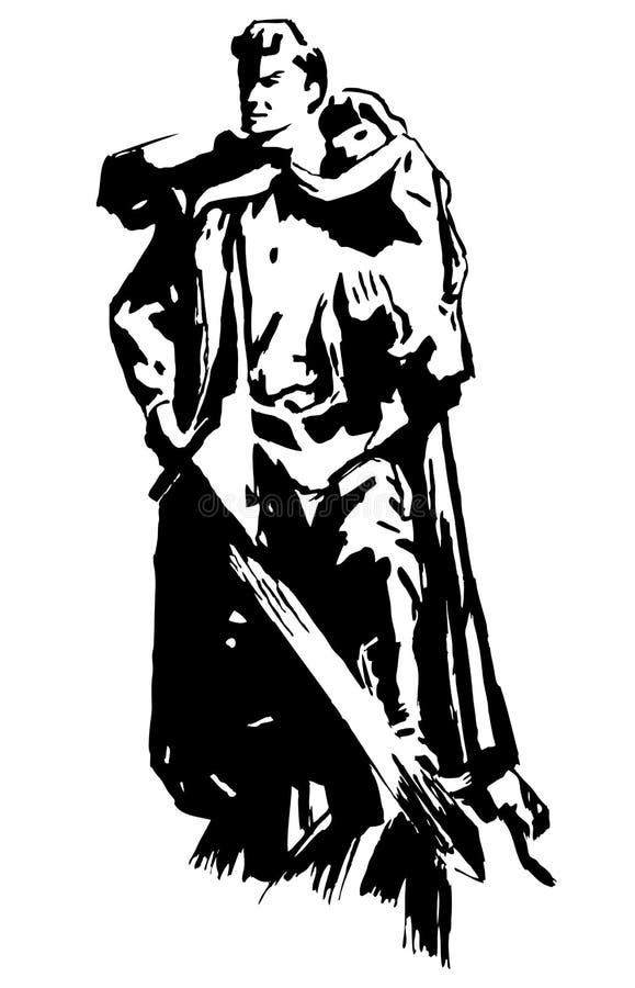 Warrior. Monument To the Heroes Second World War. Stock Vector ...