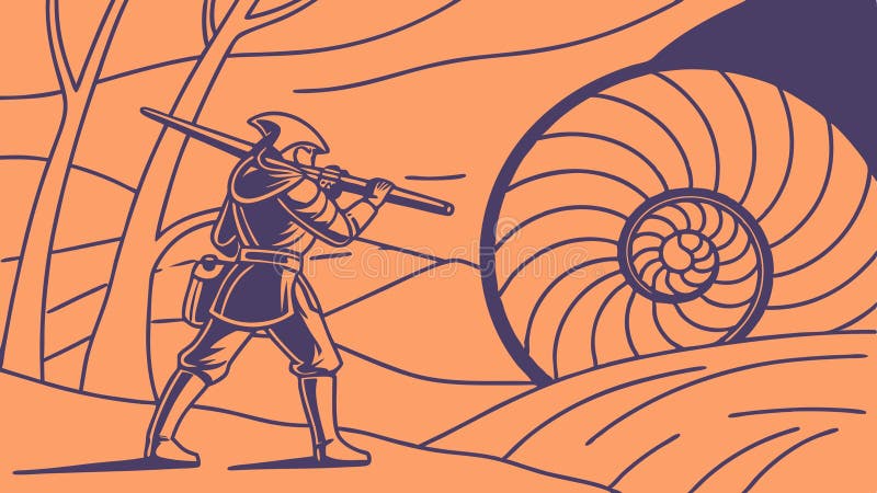 Warrior with Nautilus Shell Ancient Maritime Conquest Vector Art ...