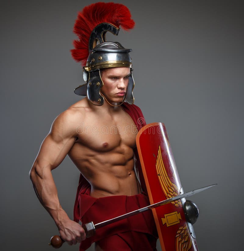 Male Dressed in Roman Armor Stock Photo - Image of metal, handsome ...