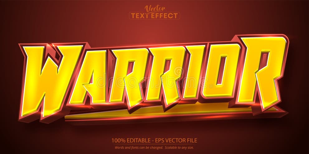 Warrior Text Effect, Editable Esport Text Style Stock Vector ...