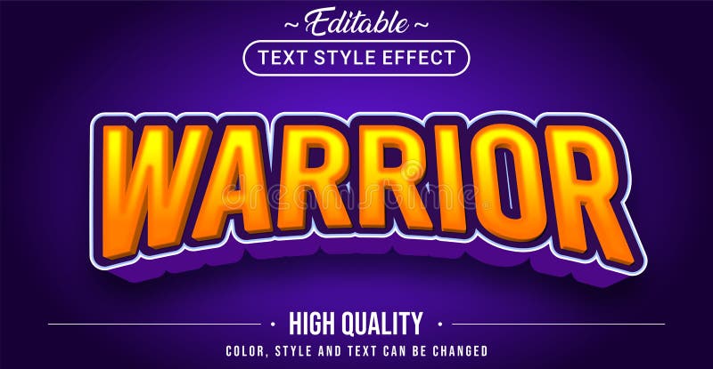 Warrior Text Effect - Editable Text Effect Stock Vector - Illustration ...