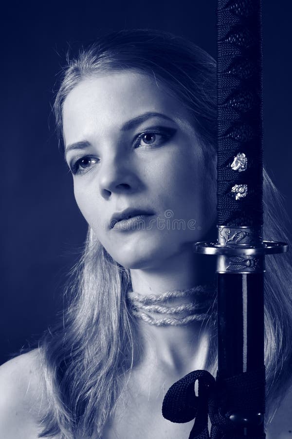 Woman with sword stock image. Image of summer, beautiful - 26135101