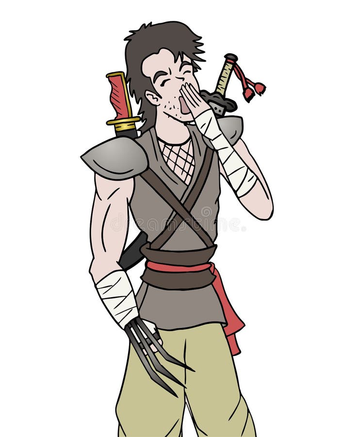 Warrior yawning draw stock vector. Illustration of strong - 163243750