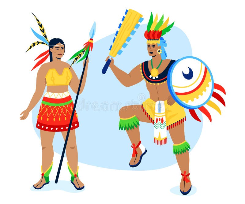 Warriors of an Ancient Tribe - Modern Colored Vector Poster Stock ... Warriors of an Ancient Tribe - Modern Colored Vector Poster Stock ...