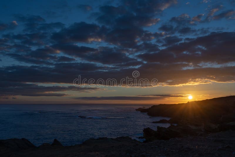 Sunset Thunder Point stock image. Image of coast, rock - 119065993