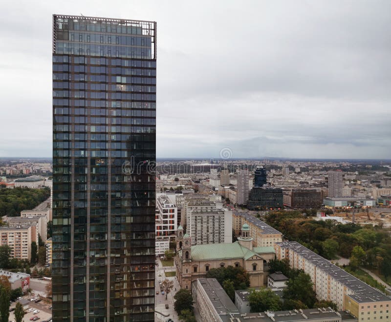 Warsaw Center, View from the 28 Floor Stock Image - Image of background ...