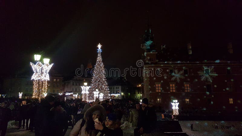 Warsaw Christmas tree editorial photography. Image of christmas - 81796847