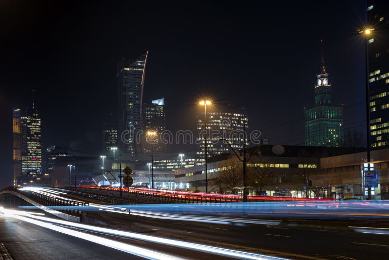 Warsaw Financial Center at Night Editorial Photo - Image of downtown ...