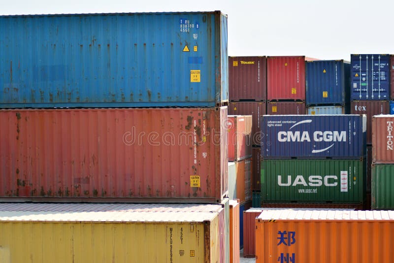 Stack of Containers Box, Cargo Freight Ship for Import Export Logistics ...
