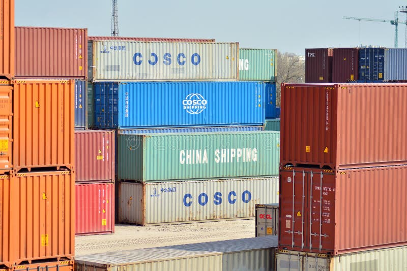 Stack of Containers Box, Cargo Freight Ship for Import Export Logistics ...