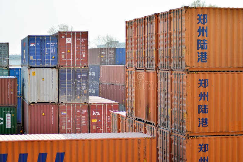 Stack of Containers Box, Cargo Freight Ship for Import Export Logistics ...