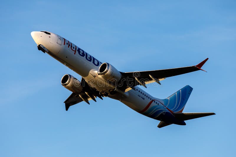 Warsaw, Poland - 12.06.2022: Boeing 737 MAX 8 Flying in Blue Sky ...