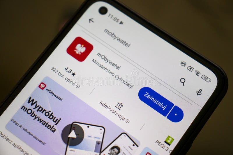 Warsaw, Poland - January 17, 2025: a Close-up View of the Mobywatel ...