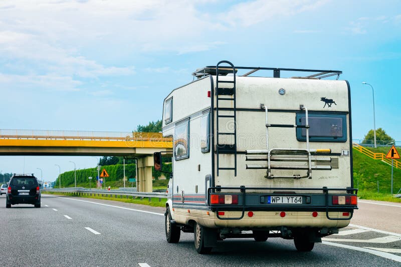 Camper on the Road in Warsaw, in Poland Editorial Stock Photo - Image ...