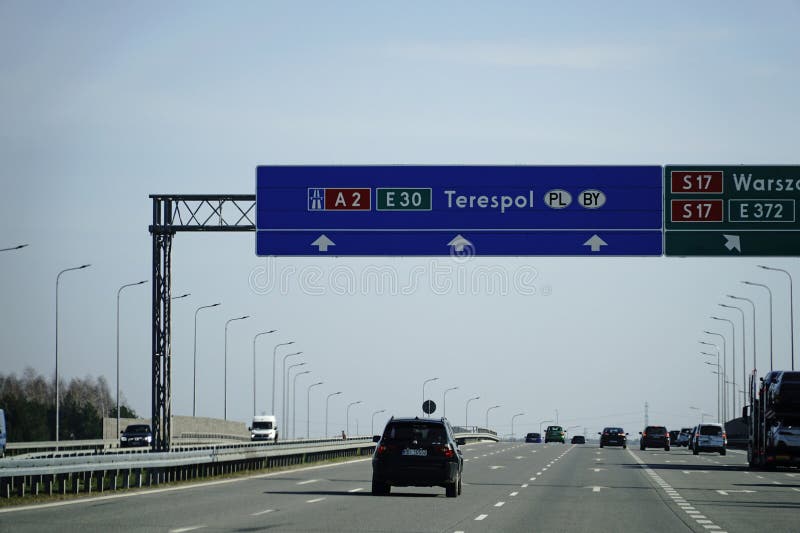 Information Board on S2 Expressway - View from Driver S Perspective ...