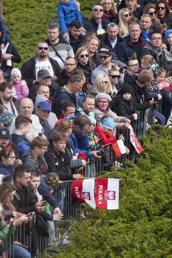 Crowd Watching Army Parade on May 3, 2019 in Warsaw, Poland Editorial ...