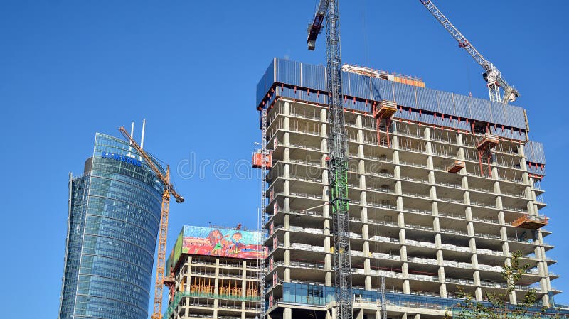 Construction of the Unit Tower Office Building. Editorial Stock Image ...