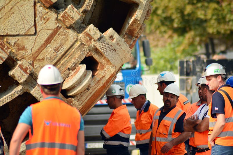 Construction of the Second Metro Line. Tunnel Boring Machine at Subway ...