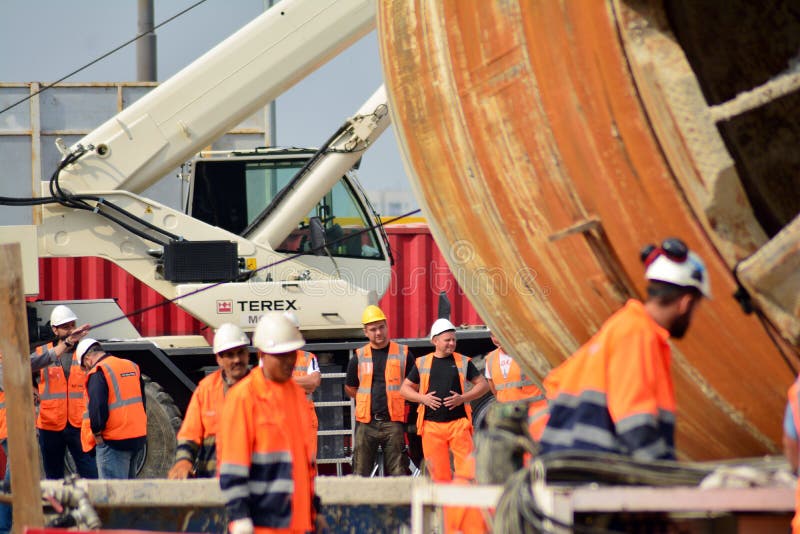Construction of the Second Metro Line. Tunnel Boring Machine at Subway ...