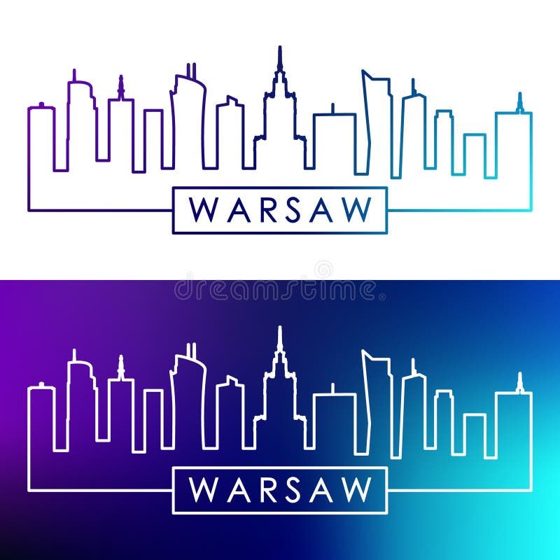 Warsaw Skyline. Colorful Linear Style Stock Vector - Illustration of ...