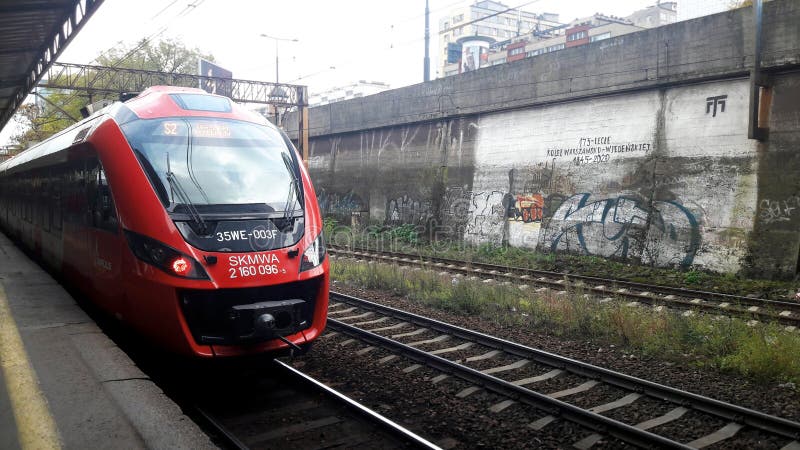 Warsaw Train on the Ochota Station Editorial Stock Photo - Image of ...