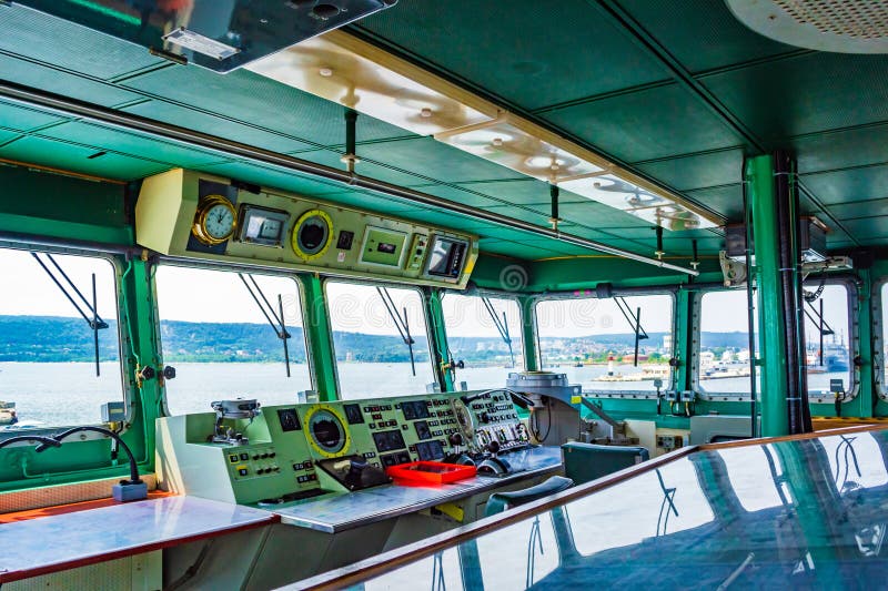 Inside Command Bridge Warship Cockpit Dashboard Bulgarian Frigate Varna ...