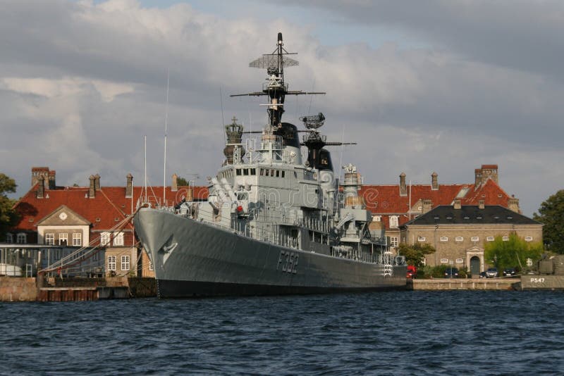 Warship in Copenhagen. editorial image. Image of watercraft - 279822495