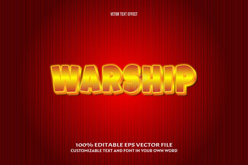 Warship Editable Text Effect 3d Emboss Modern Style with Red Color ...