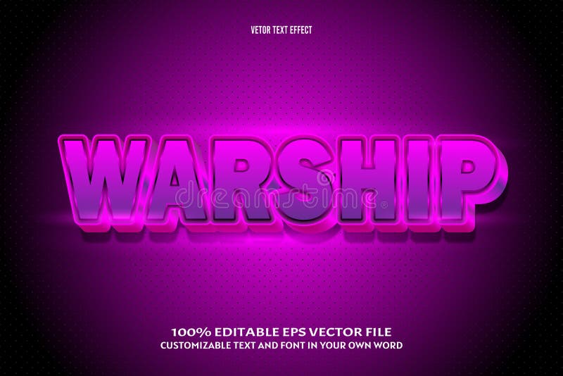 Warship Editable Text Effect 3 Dimension Emboss Modern Style Stock ...
