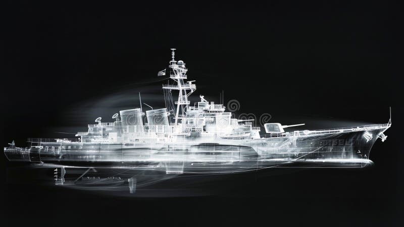 Warship Anatomy in X-ray Vision Stock Illustration - Illustration of ...