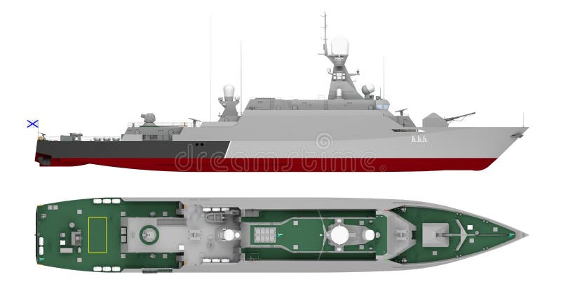 Warship isolated on white stock illustration. Illustration of vessel ...