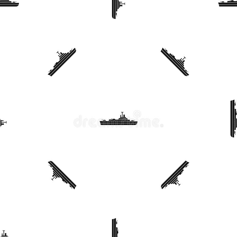Warship Pattern Seamless Black Stock Vector - Illustration of boat ...