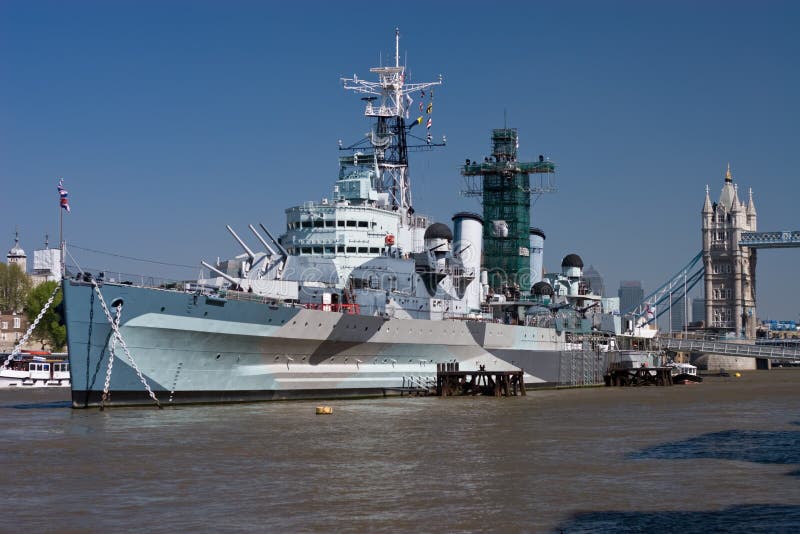Warships on the Thames stock image. Image of berth, central - 5189093