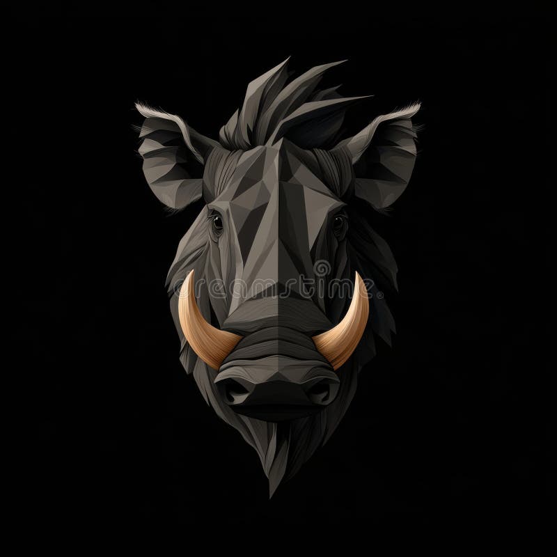 Warthog Design Featuring a Modern Angular Representation of a Wild ...