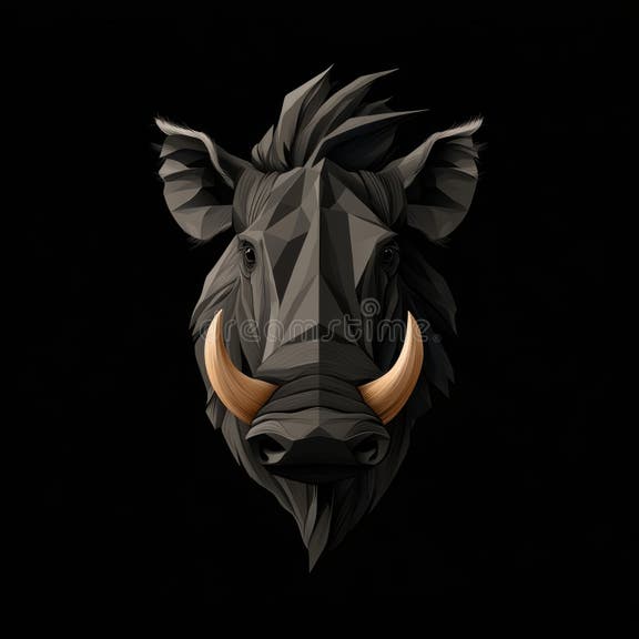Warthog Design Featuring a Modern Angular Representation of a Wild ...