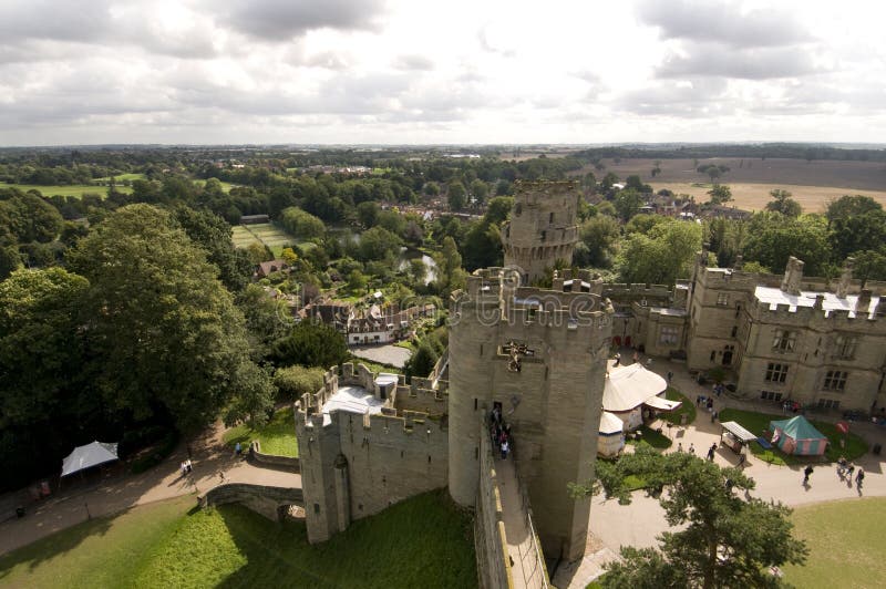Warwick castle stock image. Image of aerial, warwick, medieval - 6261391