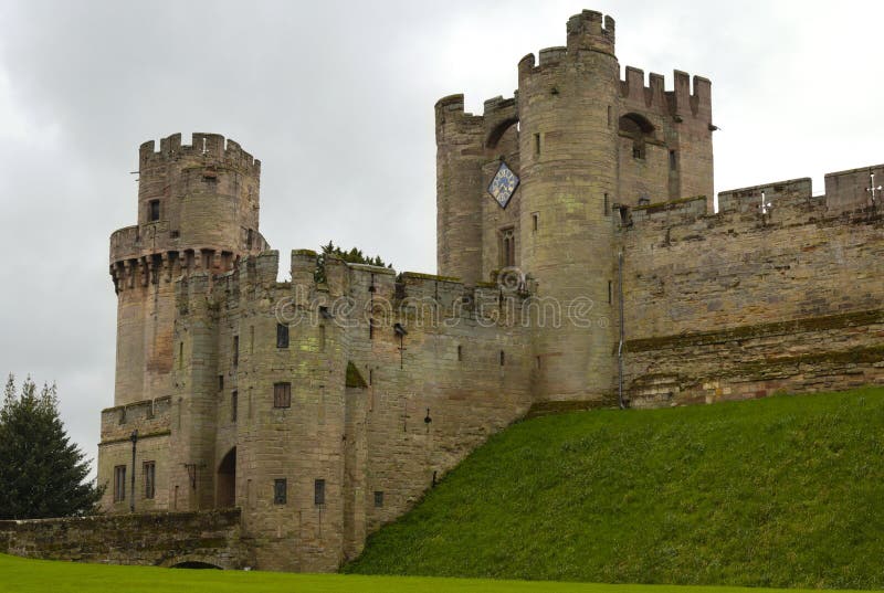 Warwick Castle from the Outside - Midlands - England Stock Image ...