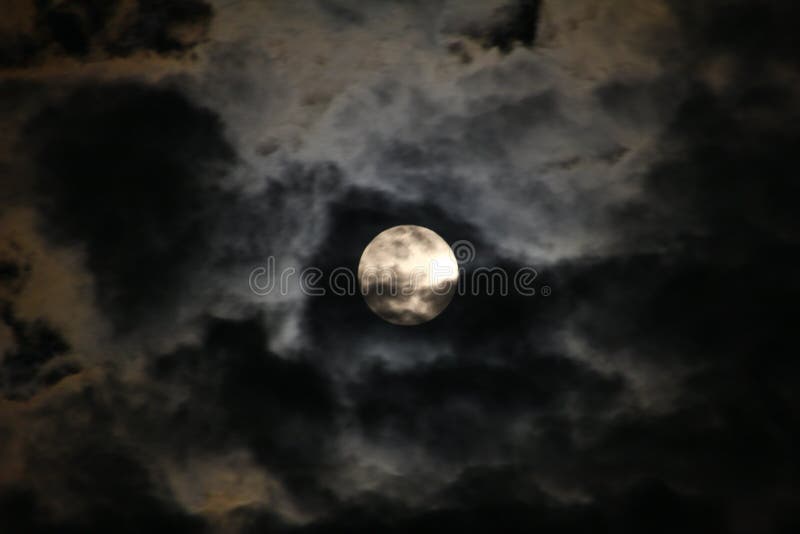 Cloudy Moon in the Dark Sky Stock Image - Image of zone, haunted: 176045005