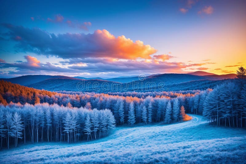 It Was a Beautiful, Cold Night in Kalavrita. Stock Illustration ...