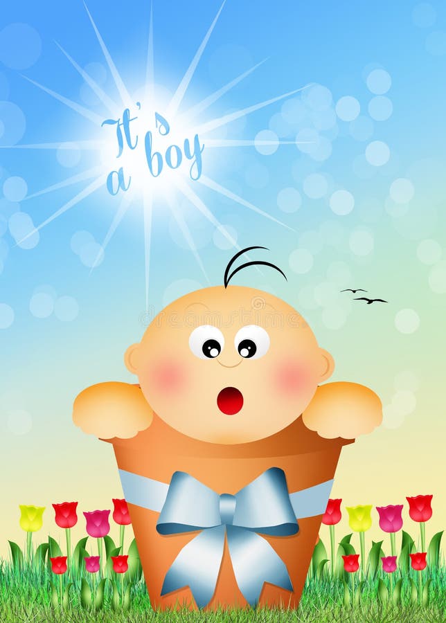 Was born a boy stock illustration. Illustration of newborn - 47641705